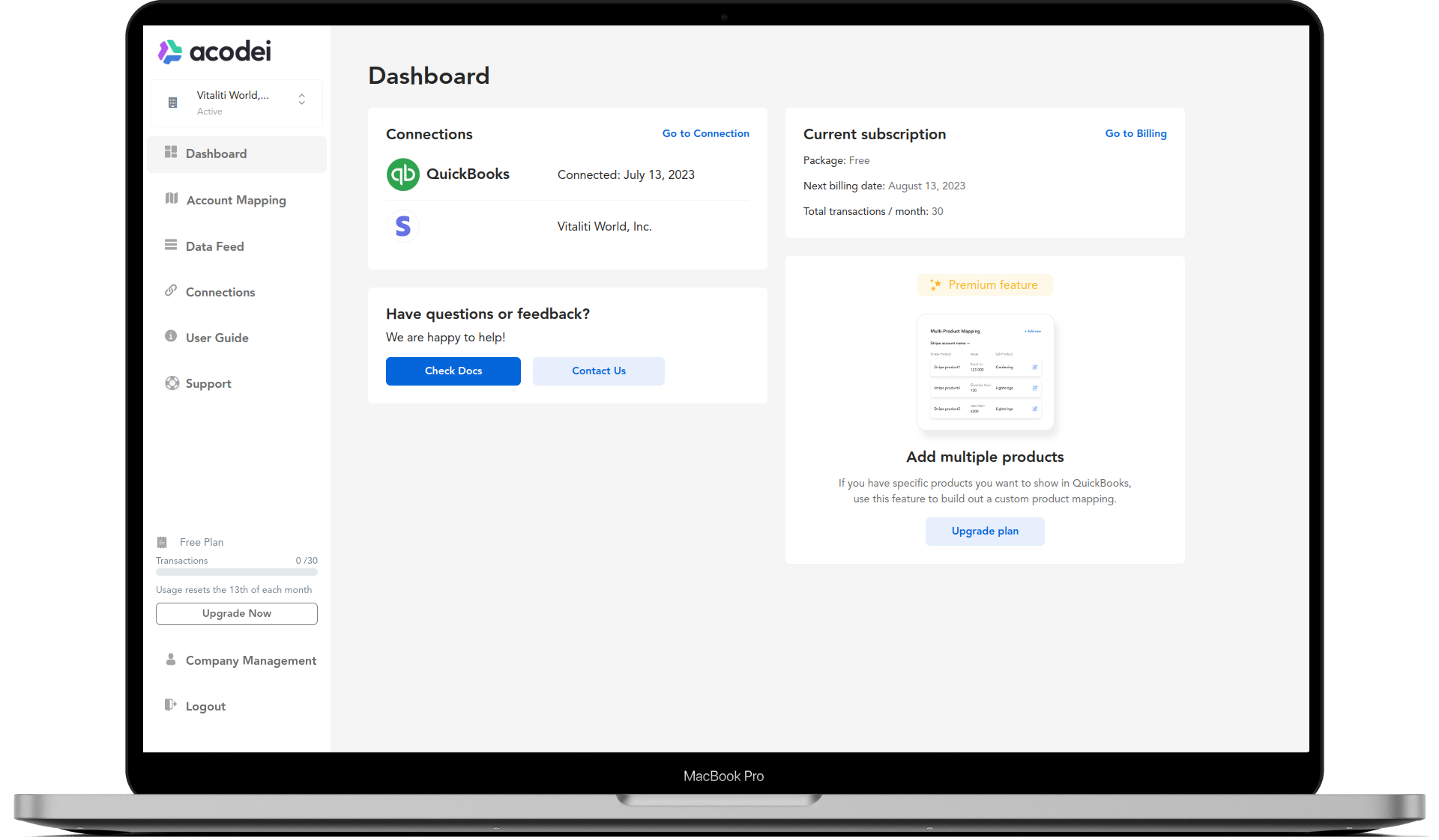 Save Hours with Acodei: Stripe QuickBooks Integration